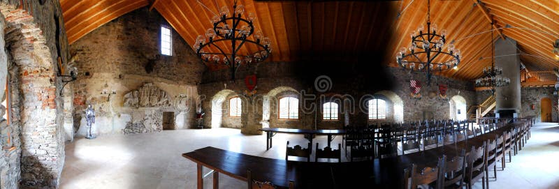 Castle hall panorama stock image. Image of corridor, europe - 31450415