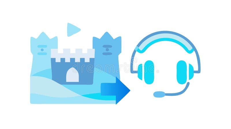 Castle with Headphones Symbolizing Immersive Audio Experience, Vector ...