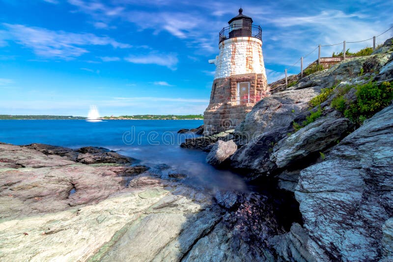 Castle Hill Lighthouse in Newport Rhode Island Stock Photo - Image of ...