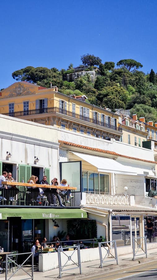 A View of Castle Hill Waterfalls from the Nice, France Boardwalk ...