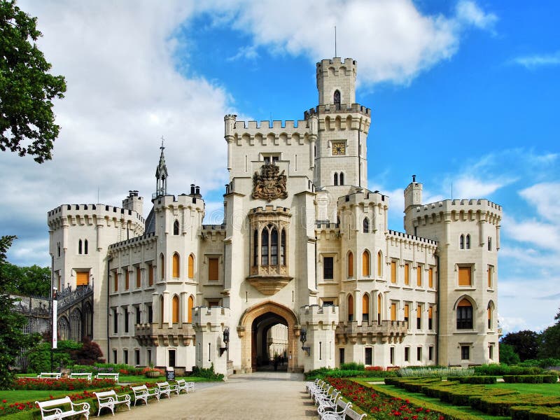 Castle Hluboka Landmark Fairytale Attraction Stock Photo - Image of ...