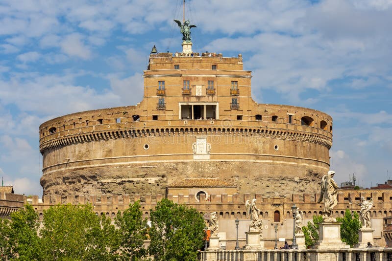 Castle of the Holy Angel Castel Sant`Angelo in Rome, Italy Stock Image ...