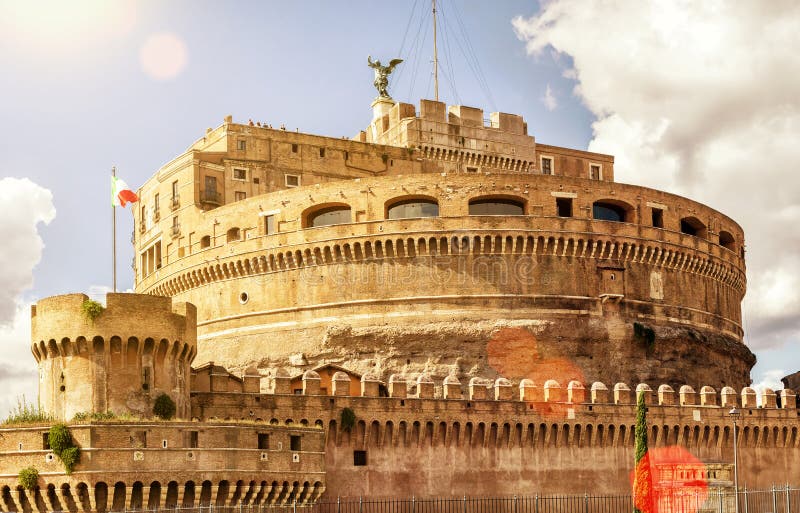 Castle of the Holy Angel (Castel Sant`Angelo) in Rome Stock Photo ...