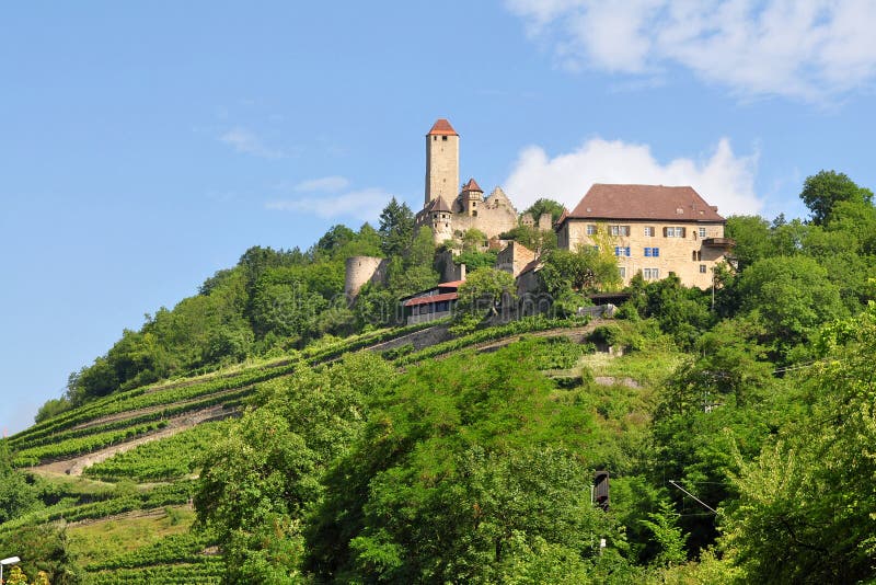 Castle Hornberg in Neckar Valley in Germany Stock Photo - Image of ...