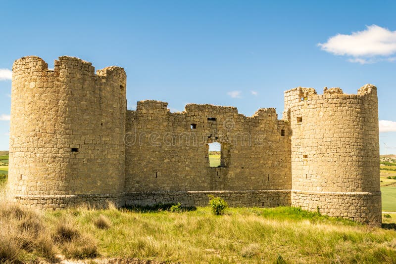 Castle of Hornillos De Cerrato in Palencia Stock Image - Image of ruins ...