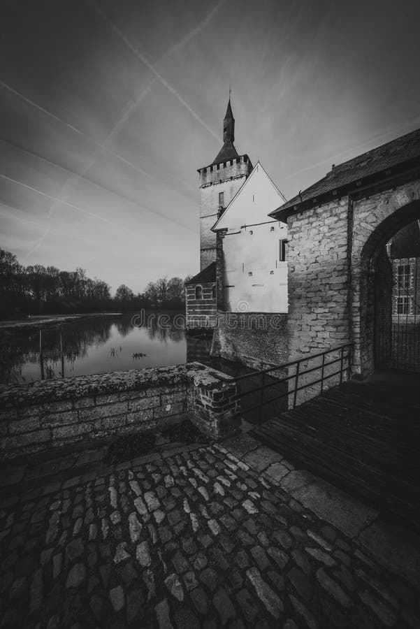 Castle Horst Series in Black and White Stock Image - Image of white ...
