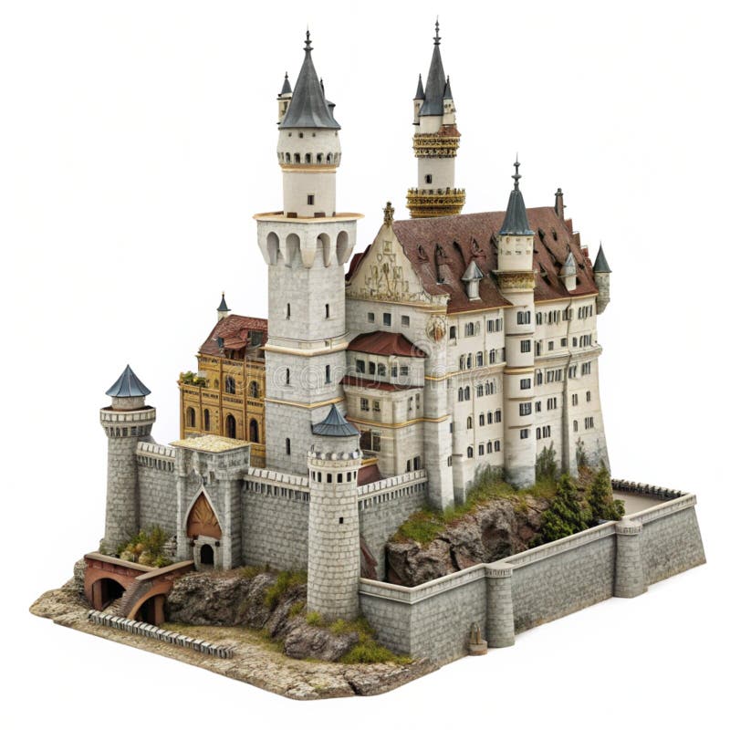 Castle House Model Isolated on Transparent Background Stock ...