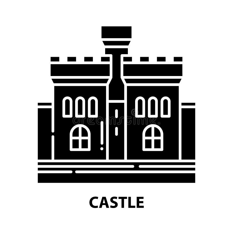 Castle Icon, Black Vector Sign with Editable Strokes, Concept ...