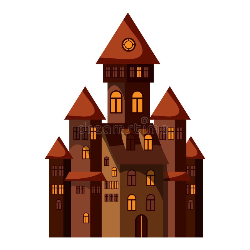 Castle icon, cartoon style stock vector. Illustration of house - 78763145