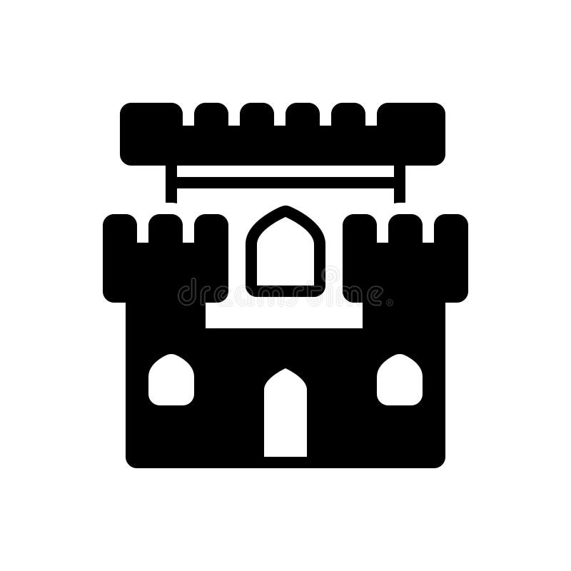 Black Solid Icon for Castle, Chateau and Mansion Stock Vector ...