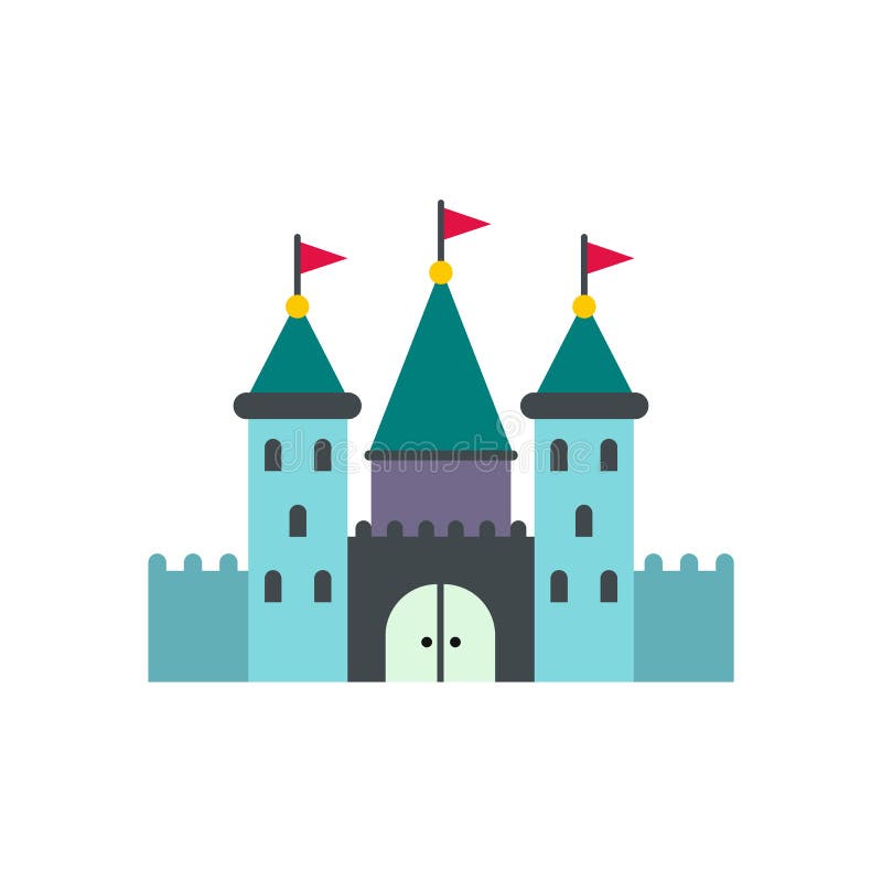 Castle icon flat stock vector. Illustration of outdoor - 79307636