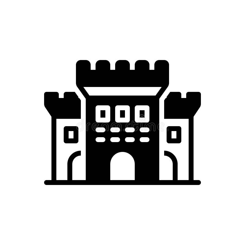 Black Solid Icon for Castle, Fort and Fortalice Stock Vector ...