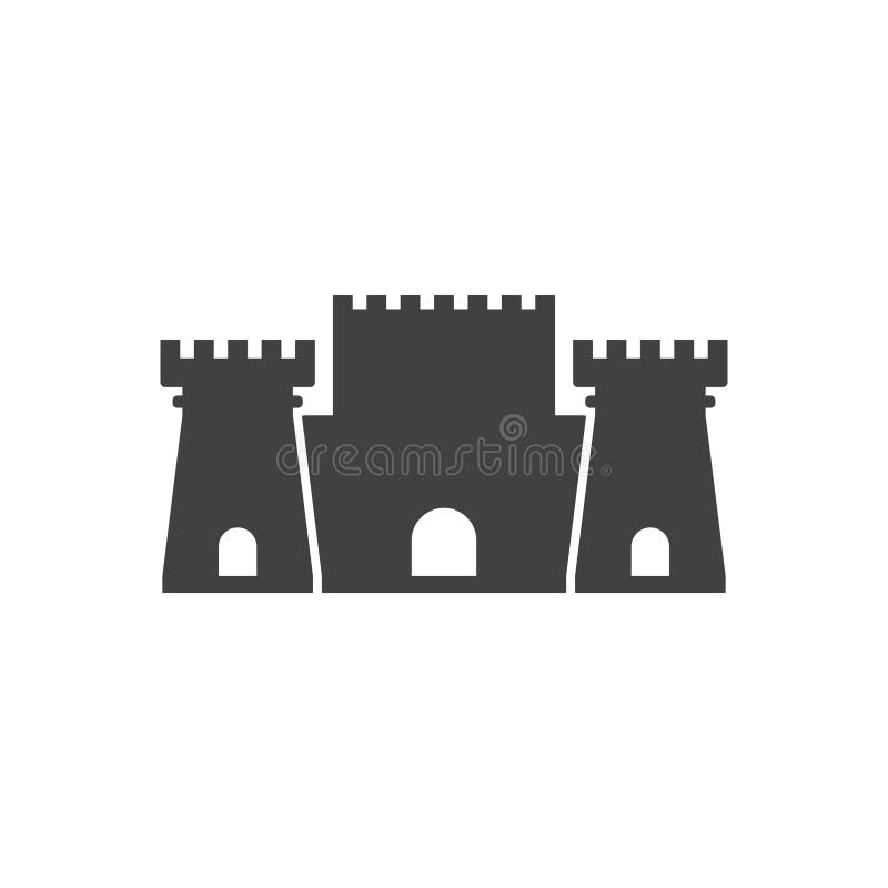Castle Icon - Fortress Icon Stock Vector - Illustration of sign ...