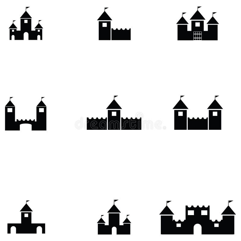 Castle icon set stock vector. Illustration of fort, citadel - 107346713