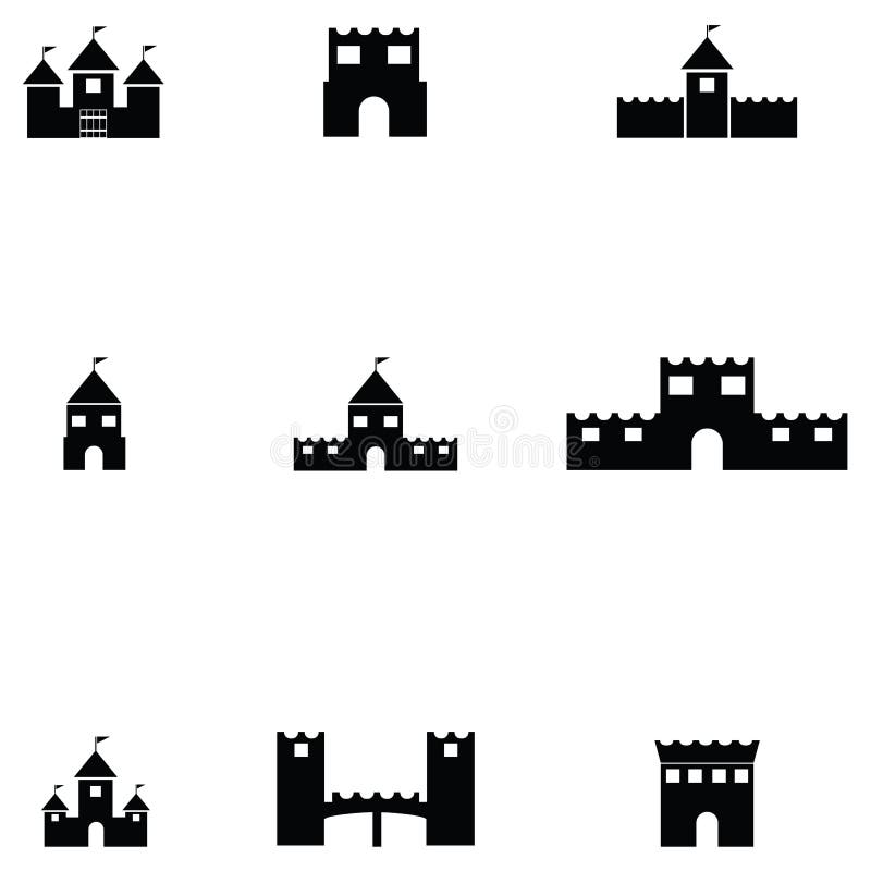 Castle icon set stock vector. Illustration of castle - 107346799
