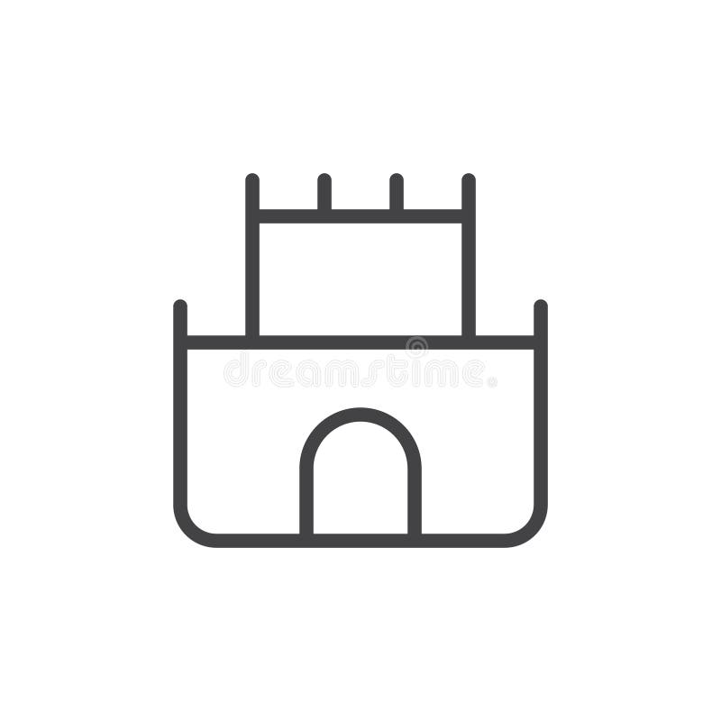 Castle Icon Thin Outline Art Symbol Stock Vector - Illustration of ...