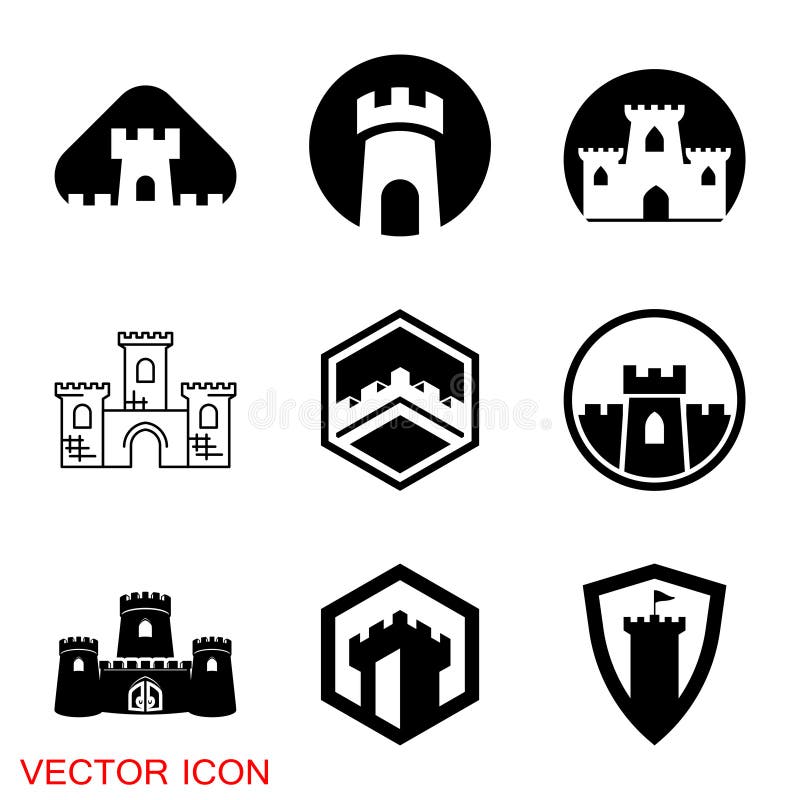 Castle Icon. Castle Tower Icon or Symbol. Vector Illustration Stock ...