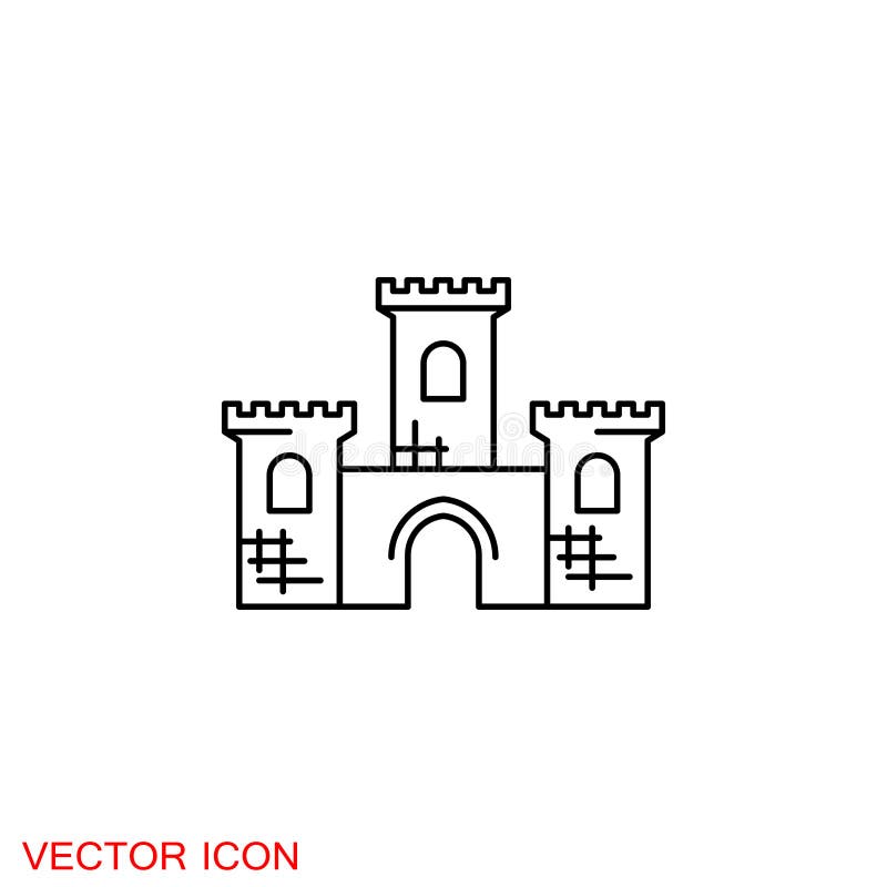 Castle Icon. Castle Tower Icon or Symbol. Vector Illustration Stock ...
