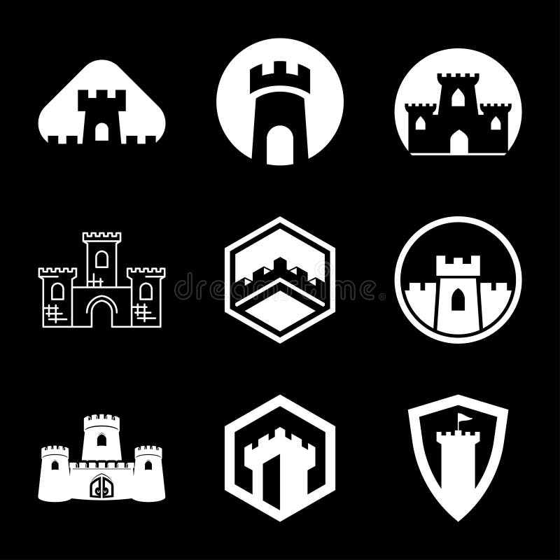 Castle Icon. Castle Tower Icon or Symbol. Vector Illustration. Stock ...