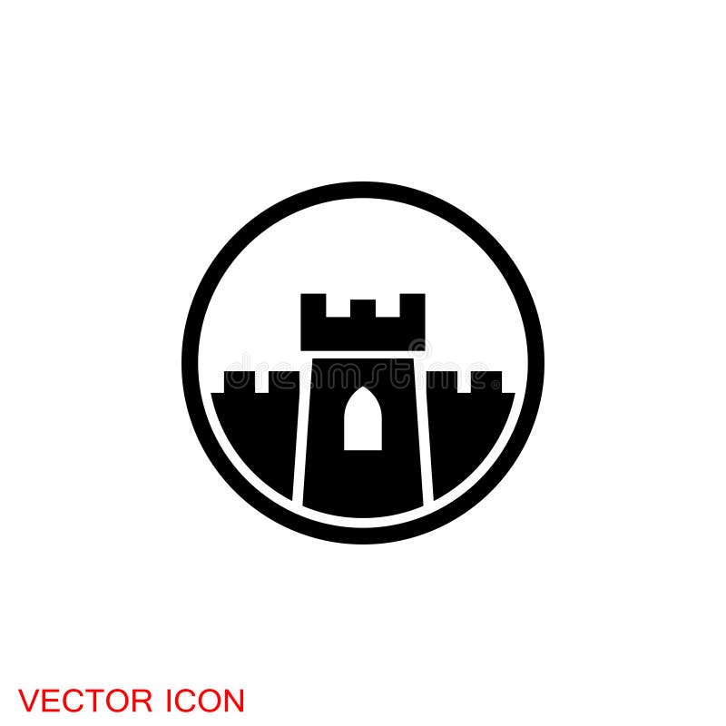 Castle Icon. Castle Tower Icon or Symbol. Vector Illustration Stock ...