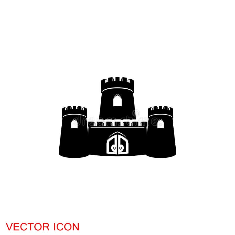 Castle Icon. Castle Tower Icon or Symbol. Vector Illustration Stock ...