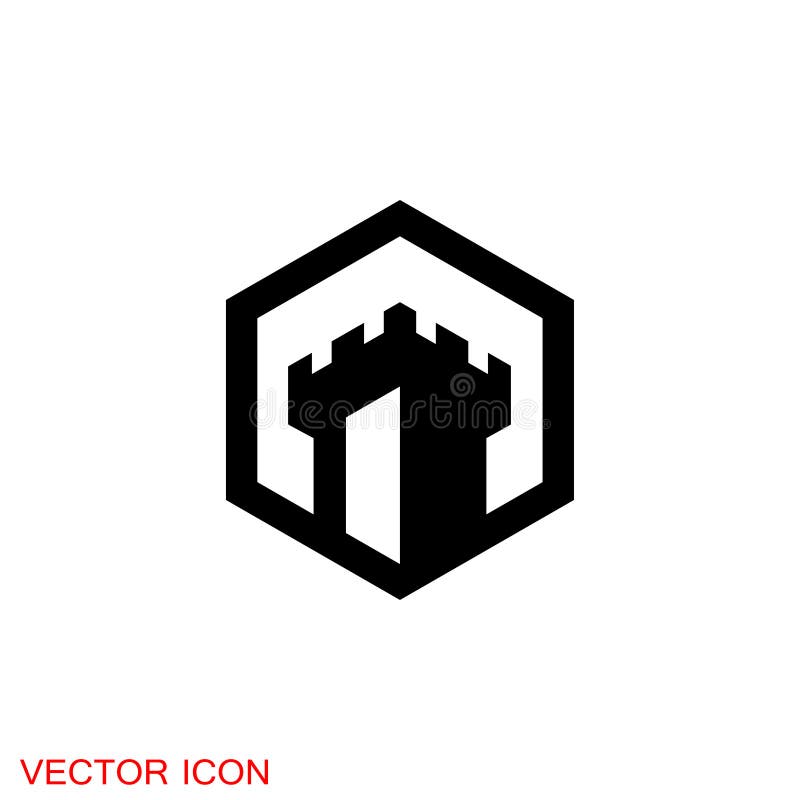 Castle Icon. Castle Tower Icon or Symbol. Vector Illustration Stock ...