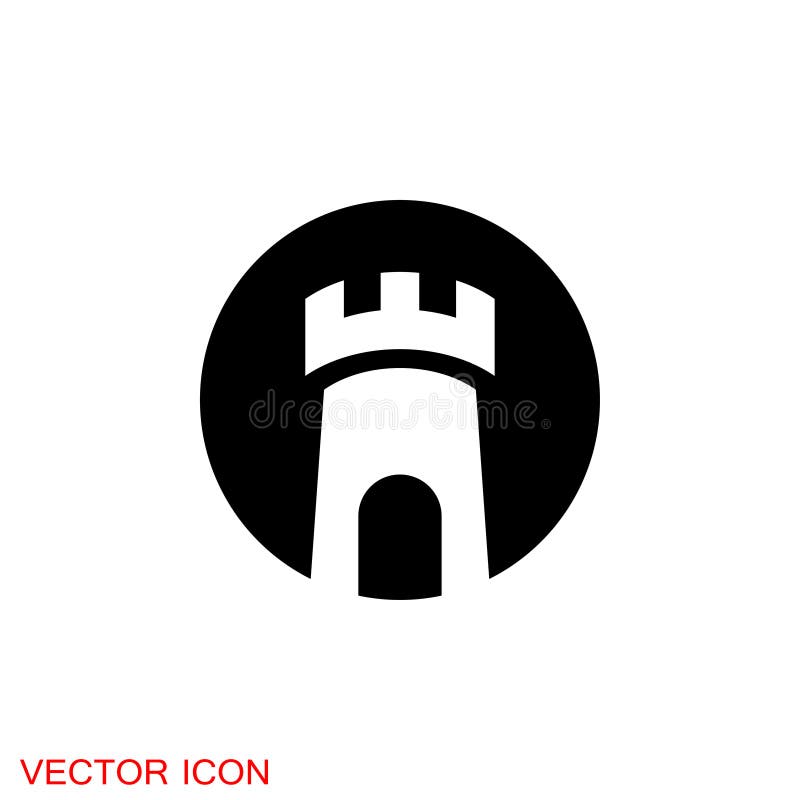 Castle Icon. Castle Tower Icon or Symbol. Vector Illustration Stock ...