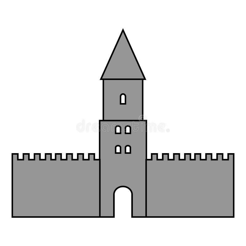Castle icon on white stock illustration. Illustration of design - 165317477