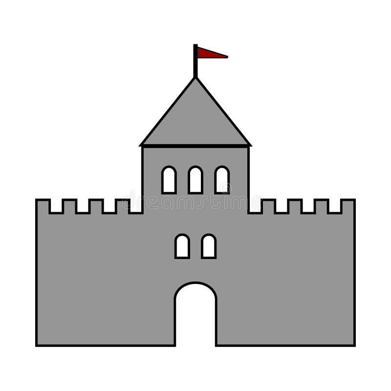 Castle icon on white stock illustration. Illustration of castle - 165757322