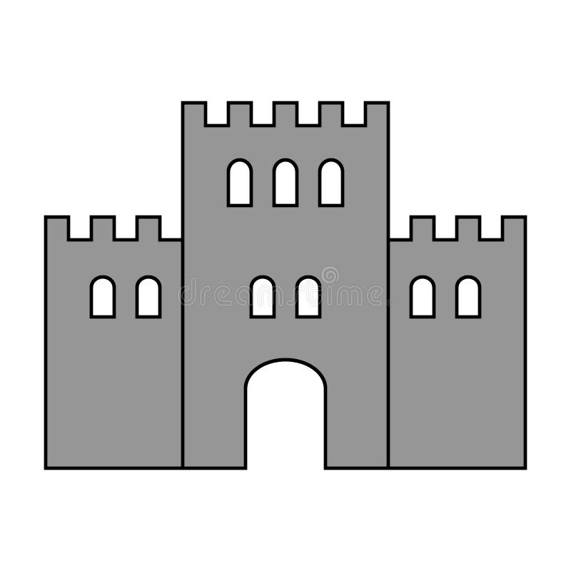 Castle icon on white stock illustration. Illustration of vector - 165317515