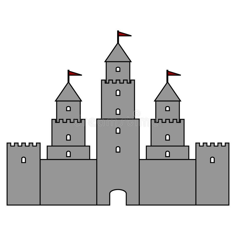 Castle icon on white stock illustration. Illustration of medieval ...