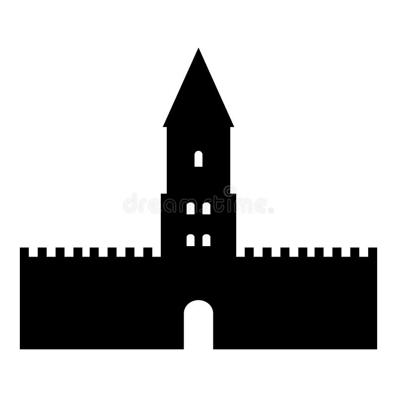 Castle icon on white stock vector. Illustration of graphic - 165331935