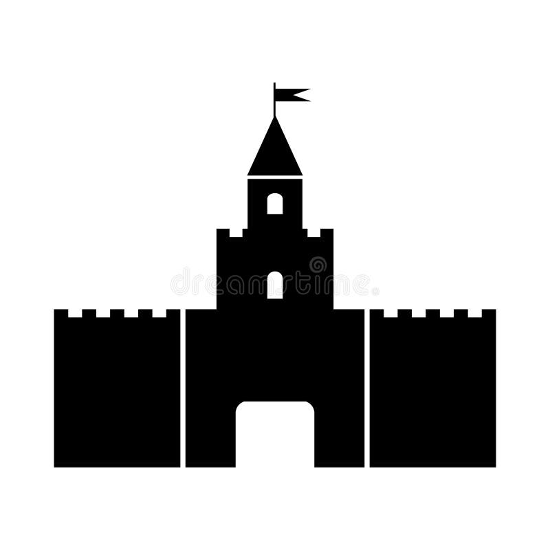 Castle icon on white stock illustration. Illustration of design - 165317477