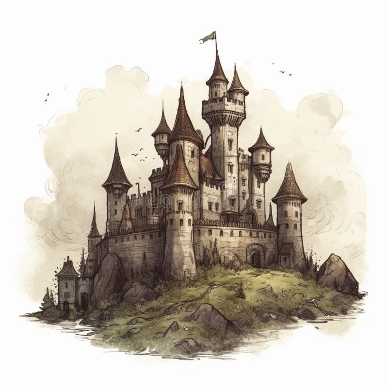 Castle illustration stock illustration. Illustration of fairy - 277116903
