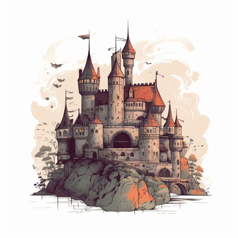 Castle illustration stock illustration. Illustration of history - 277117351