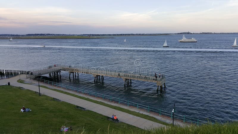 Castle island beach stock image. Image of bridge, beach - 94525905