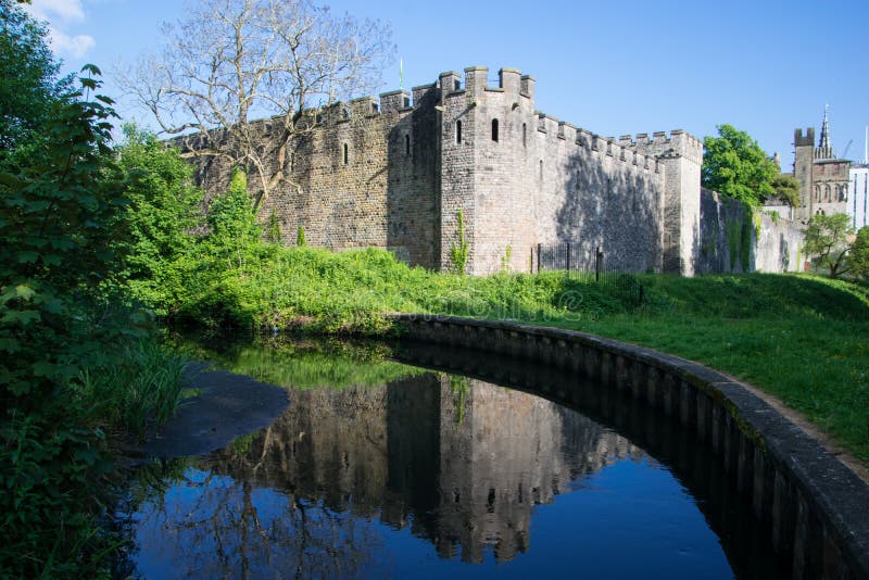 A Castle and Its Reflection in the Water Stock Image - Image of ancient ...