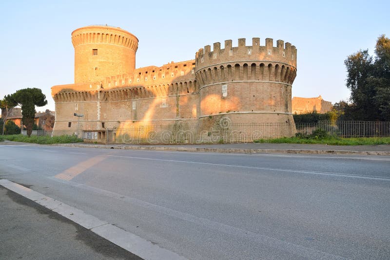 Castle of Julius II-Ostia Antica Stock Image - Image of architecture ...