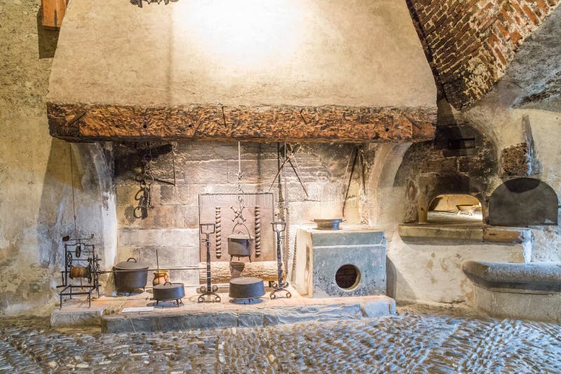 Castle Kitchen stock image. Image of medieval, stove - 96217353