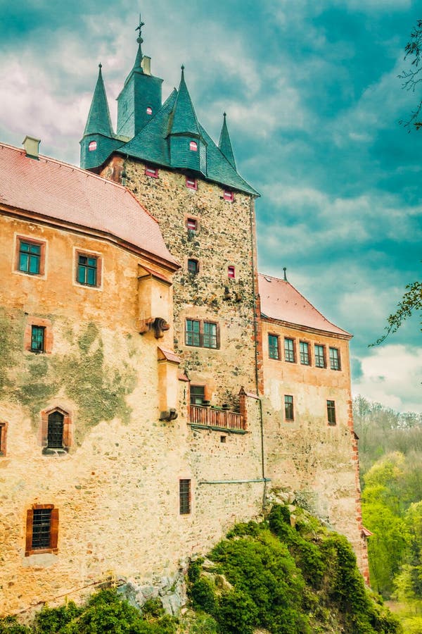 Castle Kriebstein in Saxony Stock Image - Image of monument, outside ...