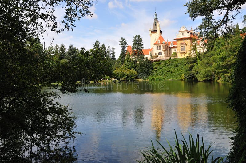 Castle with lake stock image. Image of palace, hilltop - 16994365
