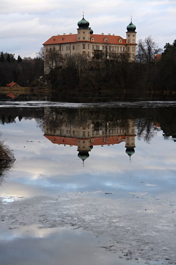 Castle by the lake stock photo. Image of stormy, blue - 36790010