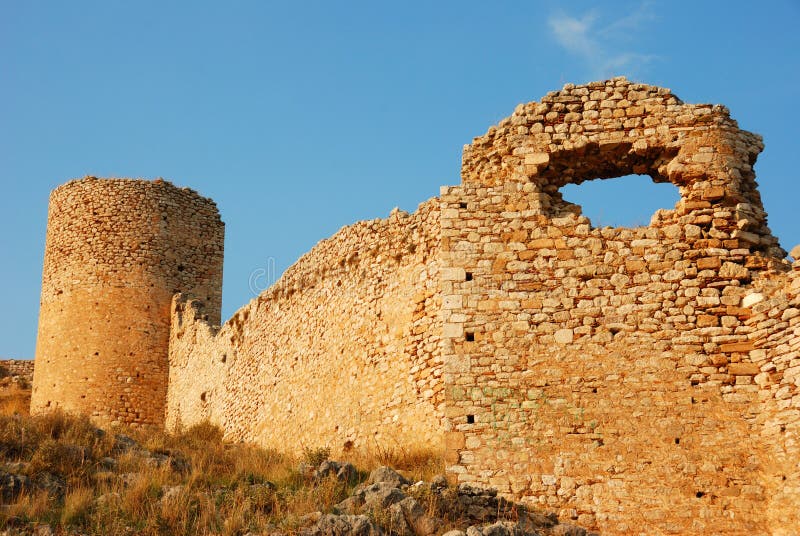Castle of larisa, greece stock photo. Image of ruins, winter - 7389582