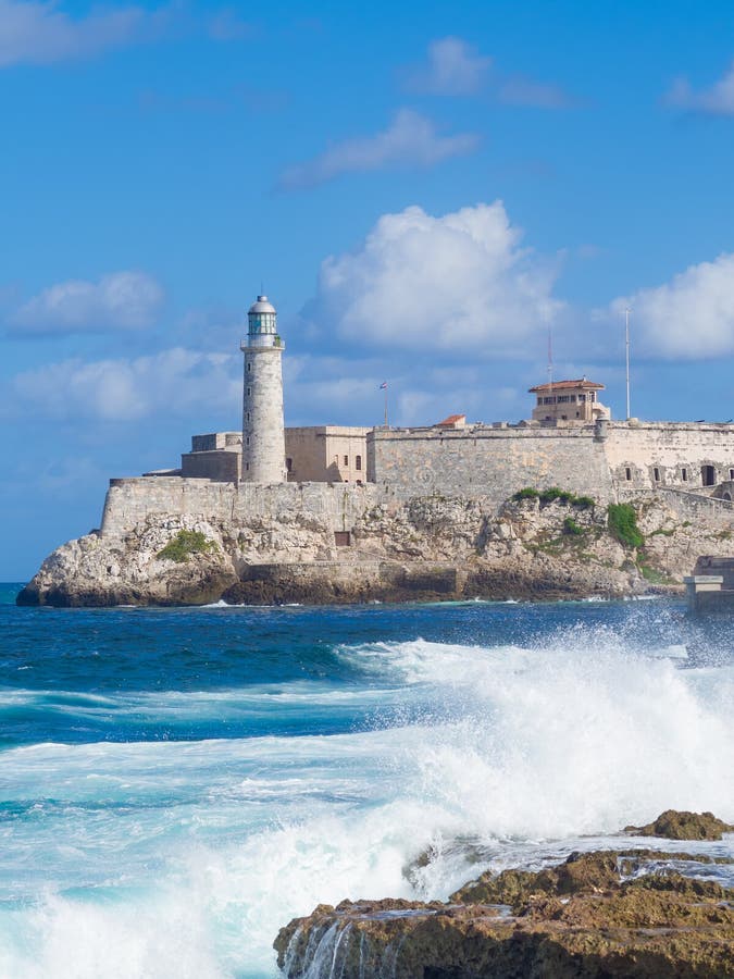 The Castle and Lighthouse of El Morro in Havana Stock Photo - Image of ...