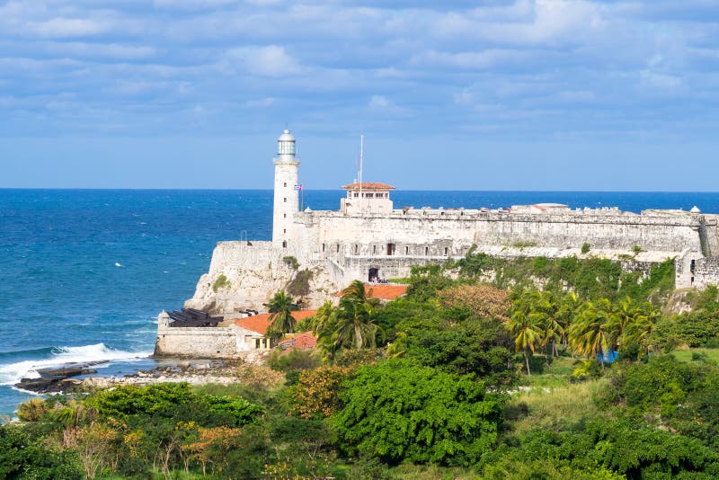 The Castle and Lighthouse of El Morro in Havana Stock Photo - Image of ...