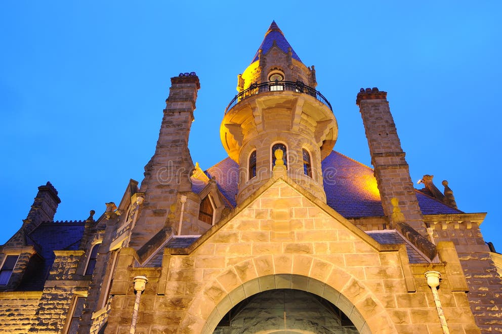 Castle lighting stock image. Image of lights, roof, cityscape - 13982005