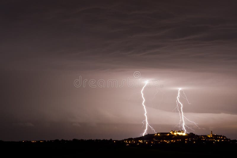 Castle Lightning stock image. Image of atmosphere, chateau - 25494595