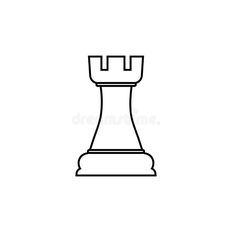 Castle Line Chess Icon. Vector Illustration, Flat Design Stock ...
