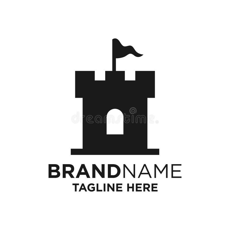 Minimalist Castle Logo Design Template Inspiration Stock Illustrations ...