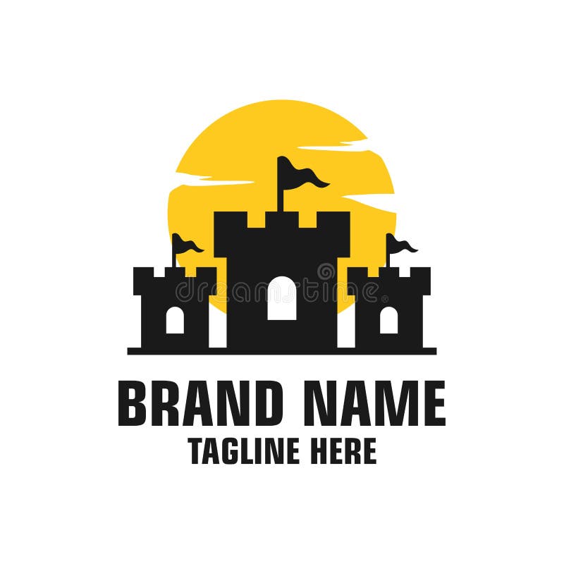 Minimalist Castle Logo Design Template Inspiration Stock Illustrations ...
